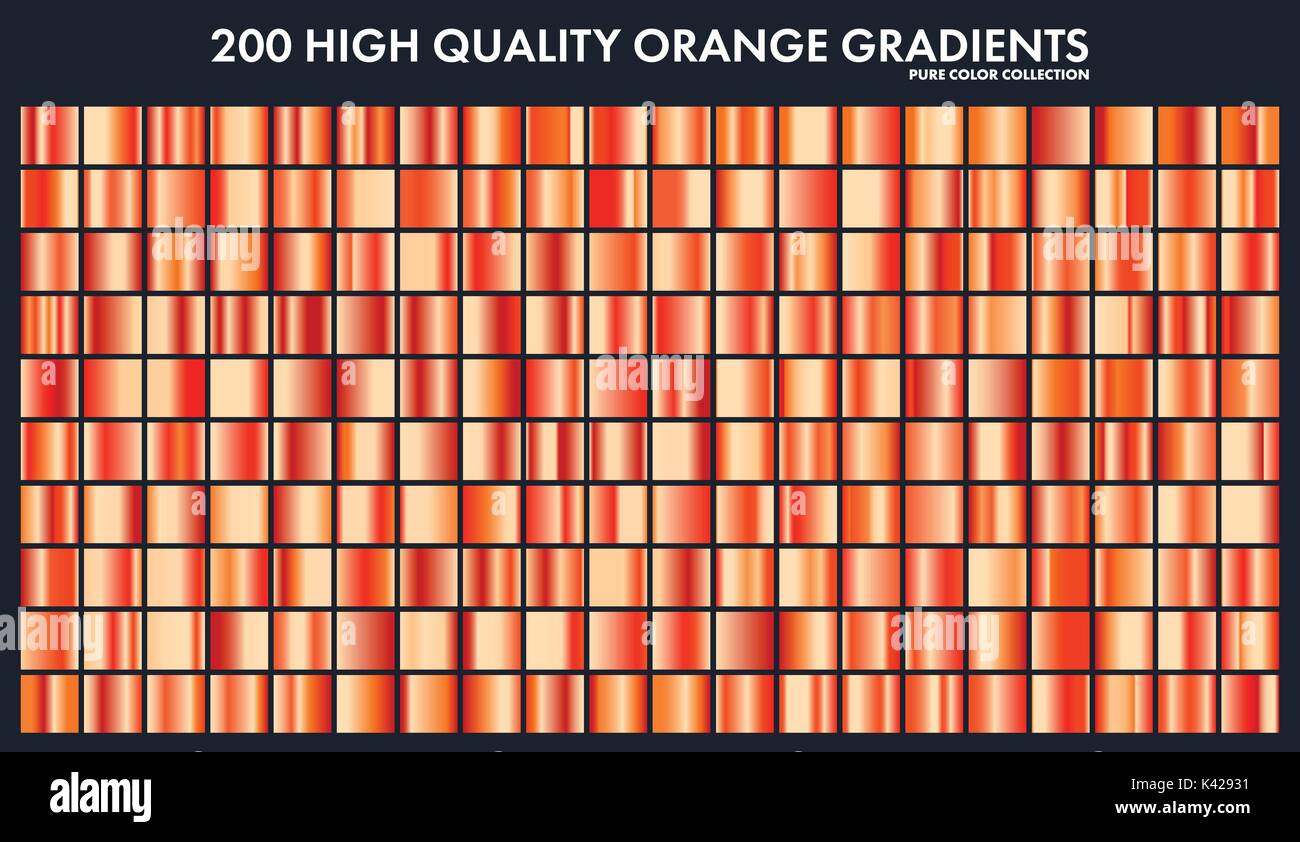 Orange chrome gradient set,pattern,template.Sun,fruits colors for ...