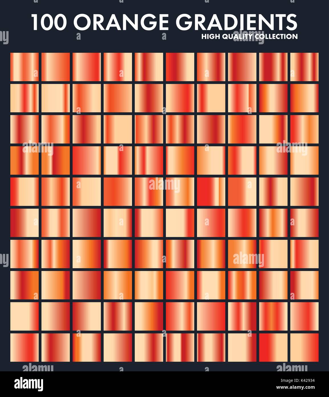 Orange chrome gradient set,pattern,template.Sun,fruits colors for ...
