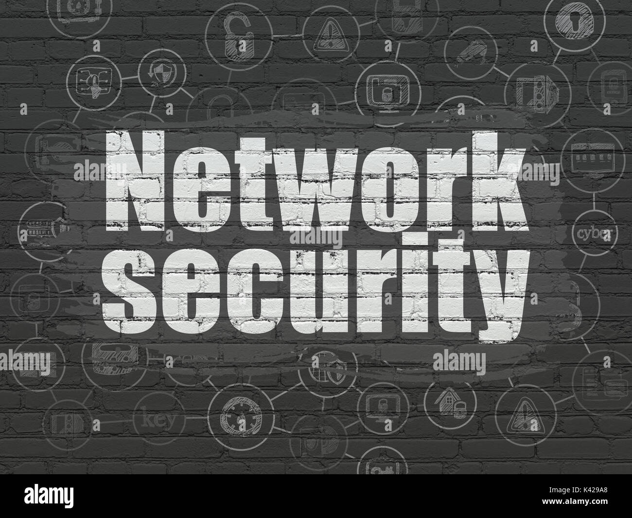 Security concept: Network Security on wall background Stock Photo - Alamy