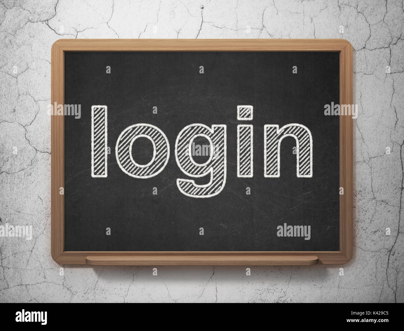 Protection concept: Login on chalkboard background Stock Photo - Alamy