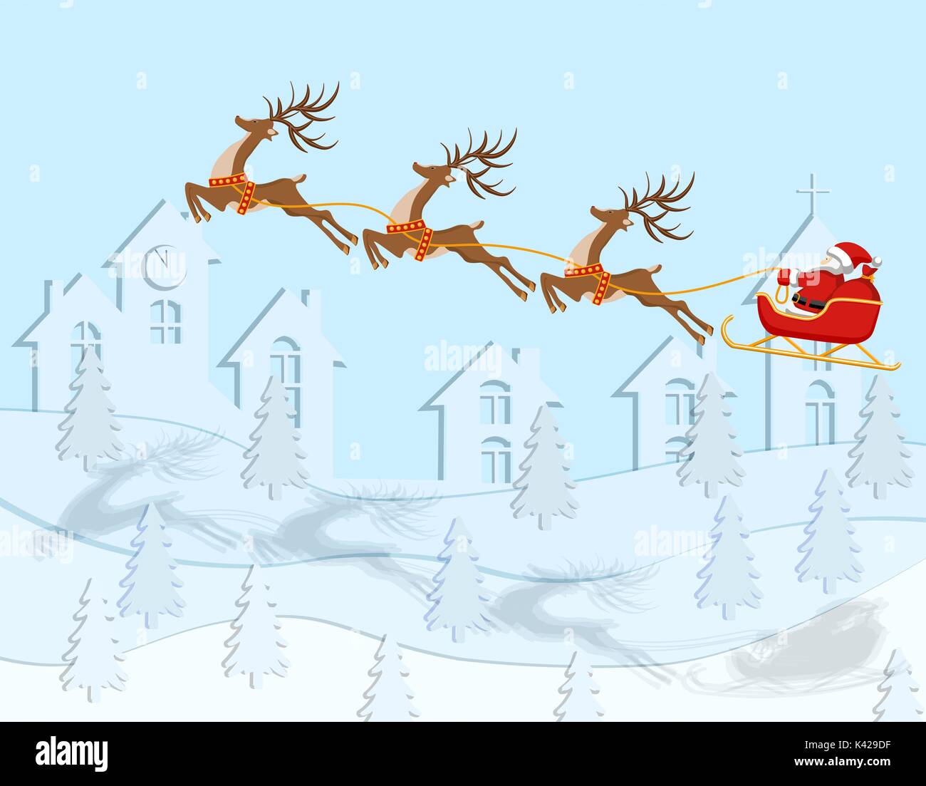 Father christmas arriving Stock Vector Images - Alamy