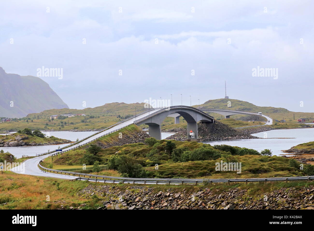 Curvy bridge at Lofoten Islands Norway Stock Photo - Alamy