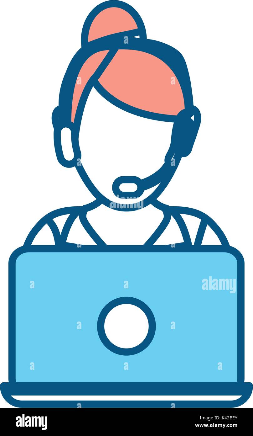 woman call center vector illustration Stock Vector Image & Art - Alamy