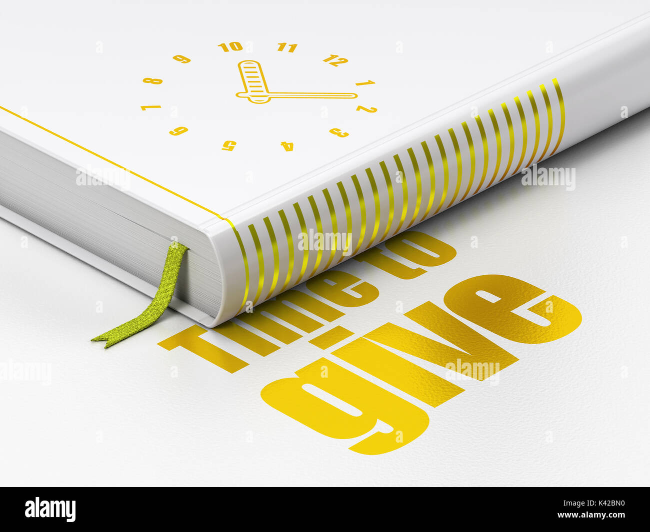 Time concept: book Clock, Time To Give on white background Stock Photo ...