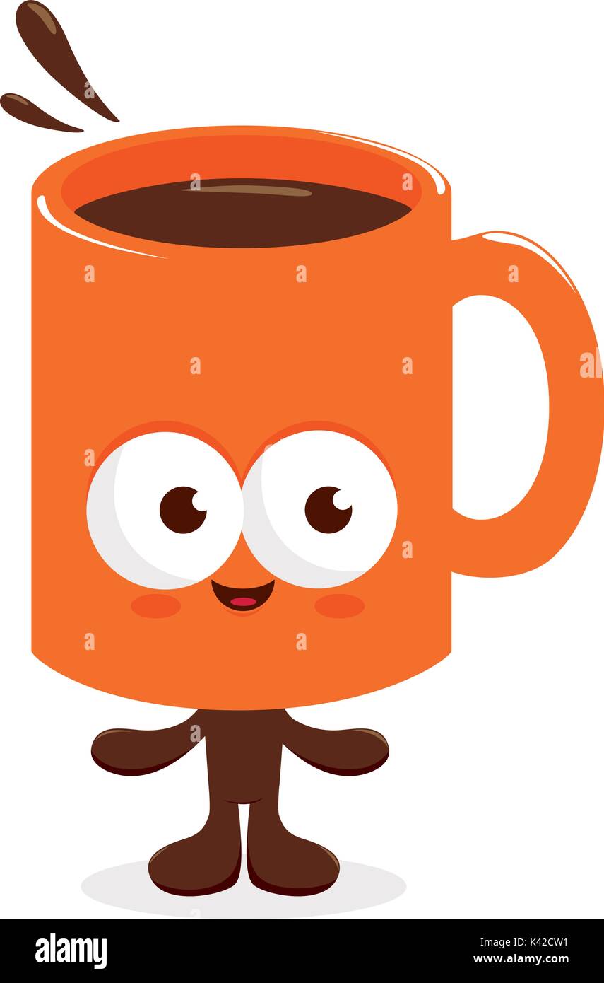Happy coffee character Stock Vector Images - Alamy