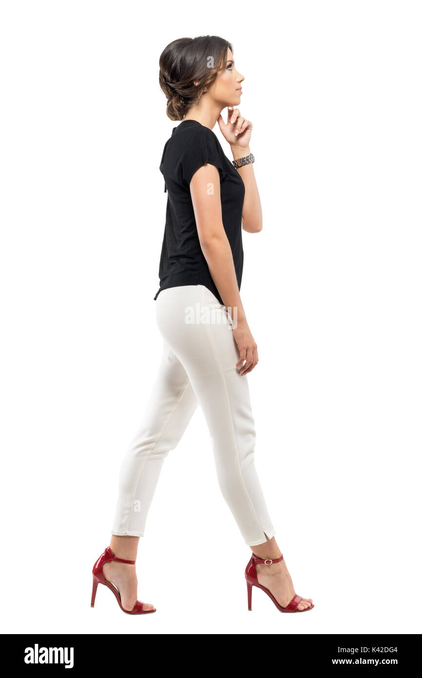 Walking Side Profile Of Woman