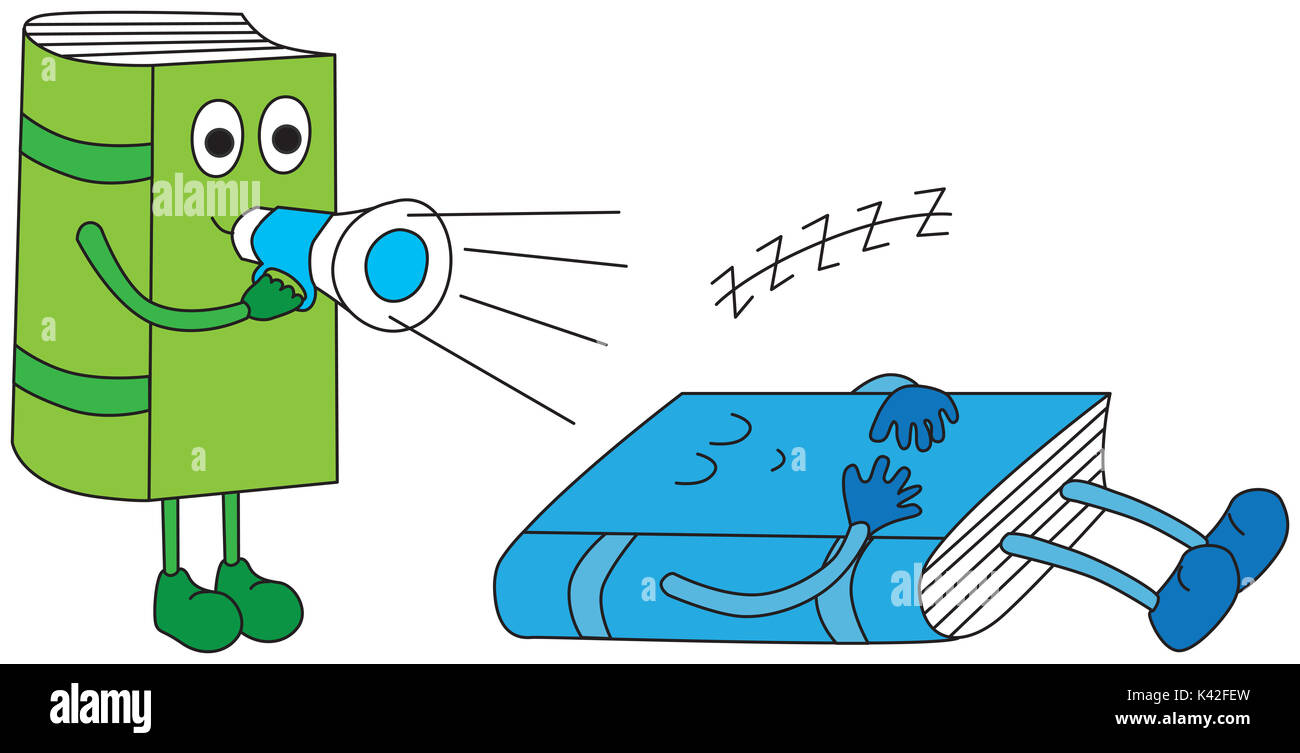 Cartoon illustration two books hi-res stock photography and images - Alamy