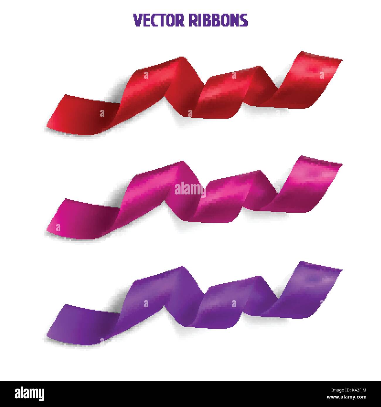 Realistic silk vector ribbon set Stock Vector Image & Art - Alamy