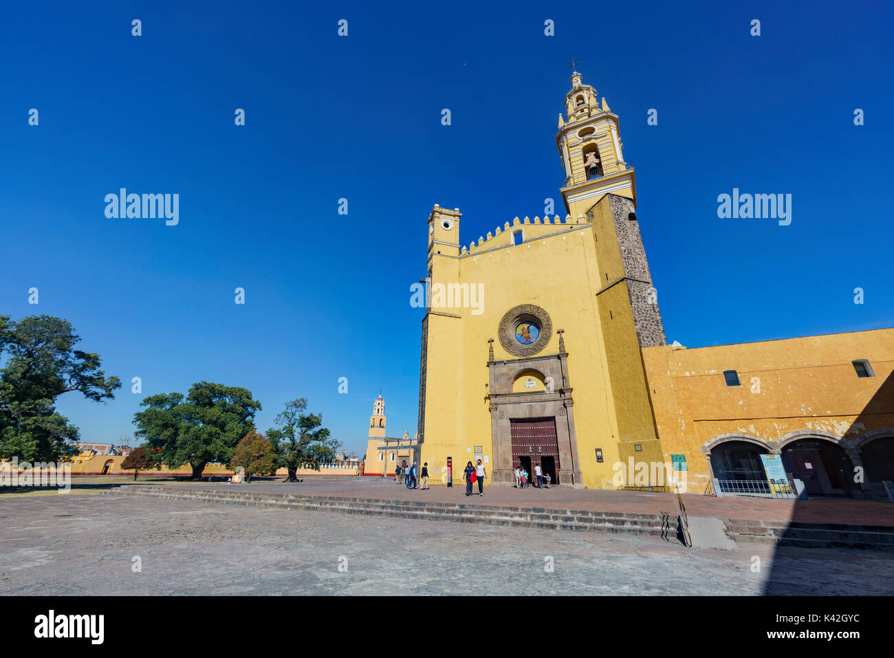 Cholula, FEB 18: Exterior view of the Capilla Real o de Naturales ...