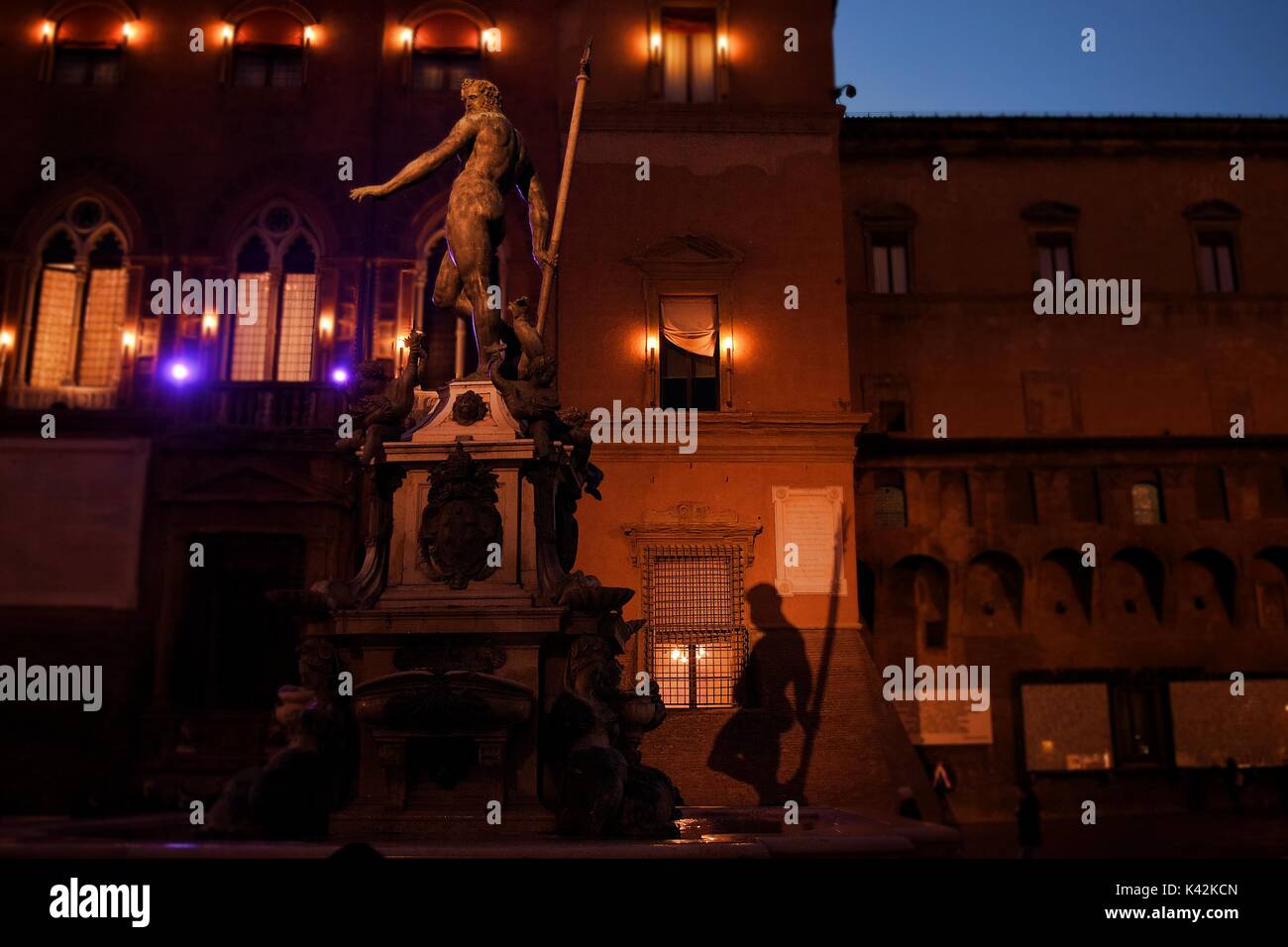 Fountain of Neptune, decorated with a statue of the ancient sea god, at ...