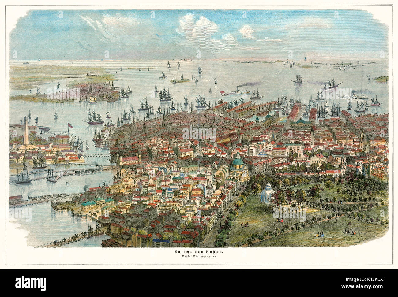 Old map of boston hi-res stock photography and images - Alamy