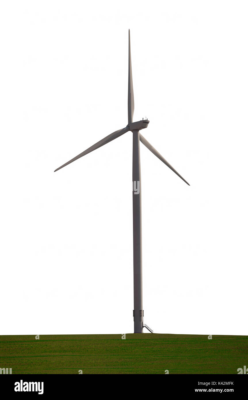 windmill power plant isolated on white background Stock Photo - Alamy