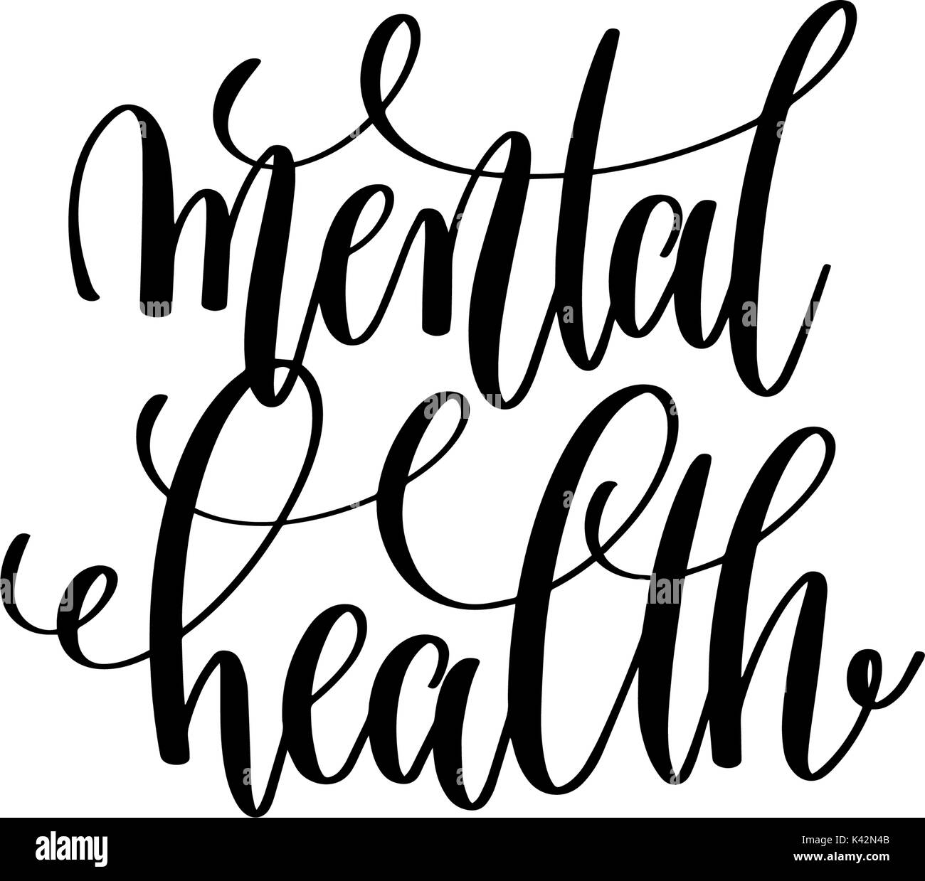 mental health - hand written lettering positive quote Stock Vector ...