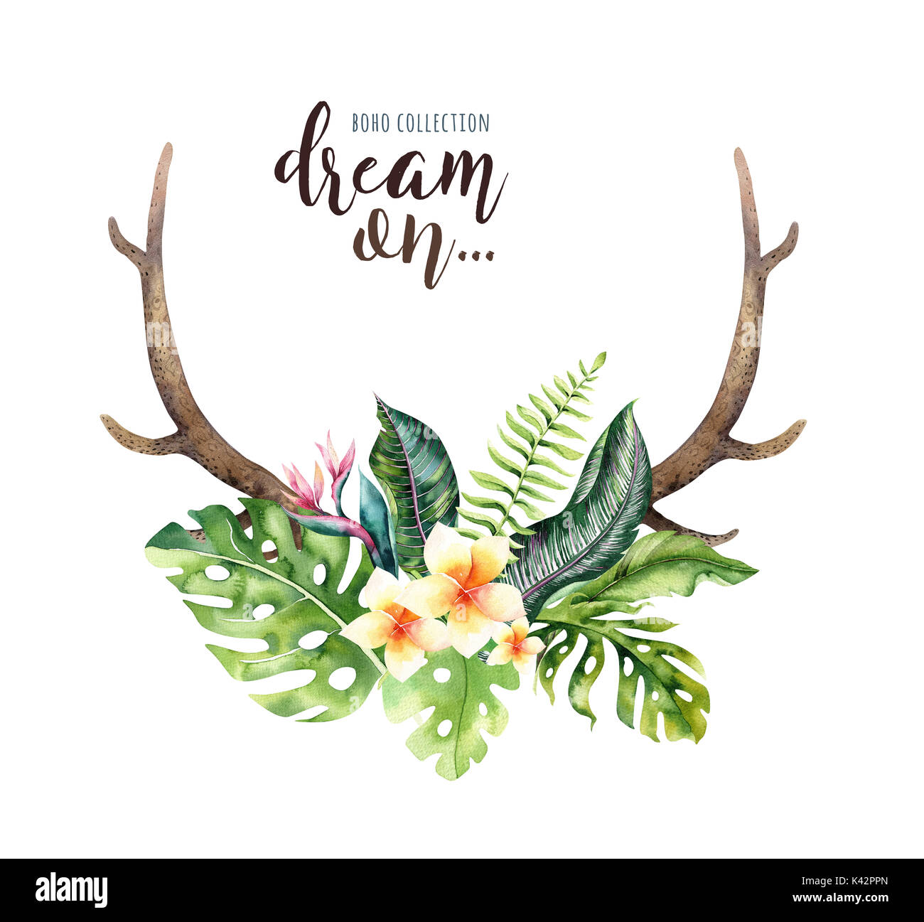 Watercolor Deer Antlers