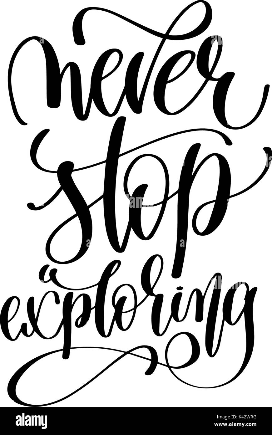 never stop exploring - hand lettering inscription Stock Vector Image ... never stop exploring - hand lettering inscription Stock Vector Image ...