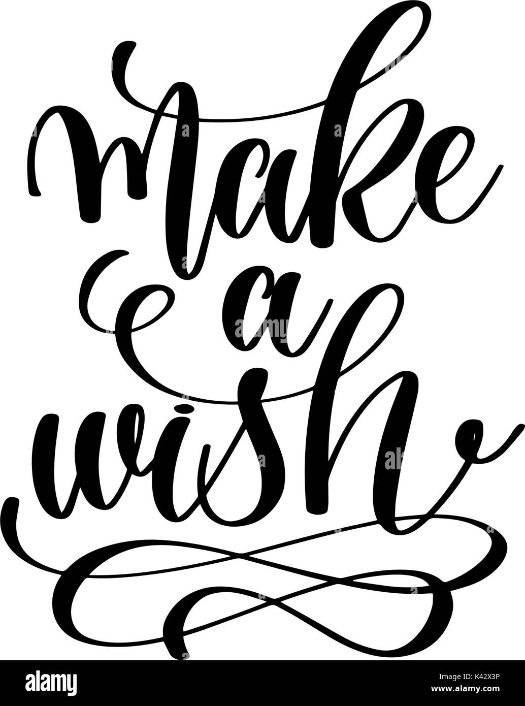 make a wish - hand lettering inscription Stock Vector Image & Art - Alamy