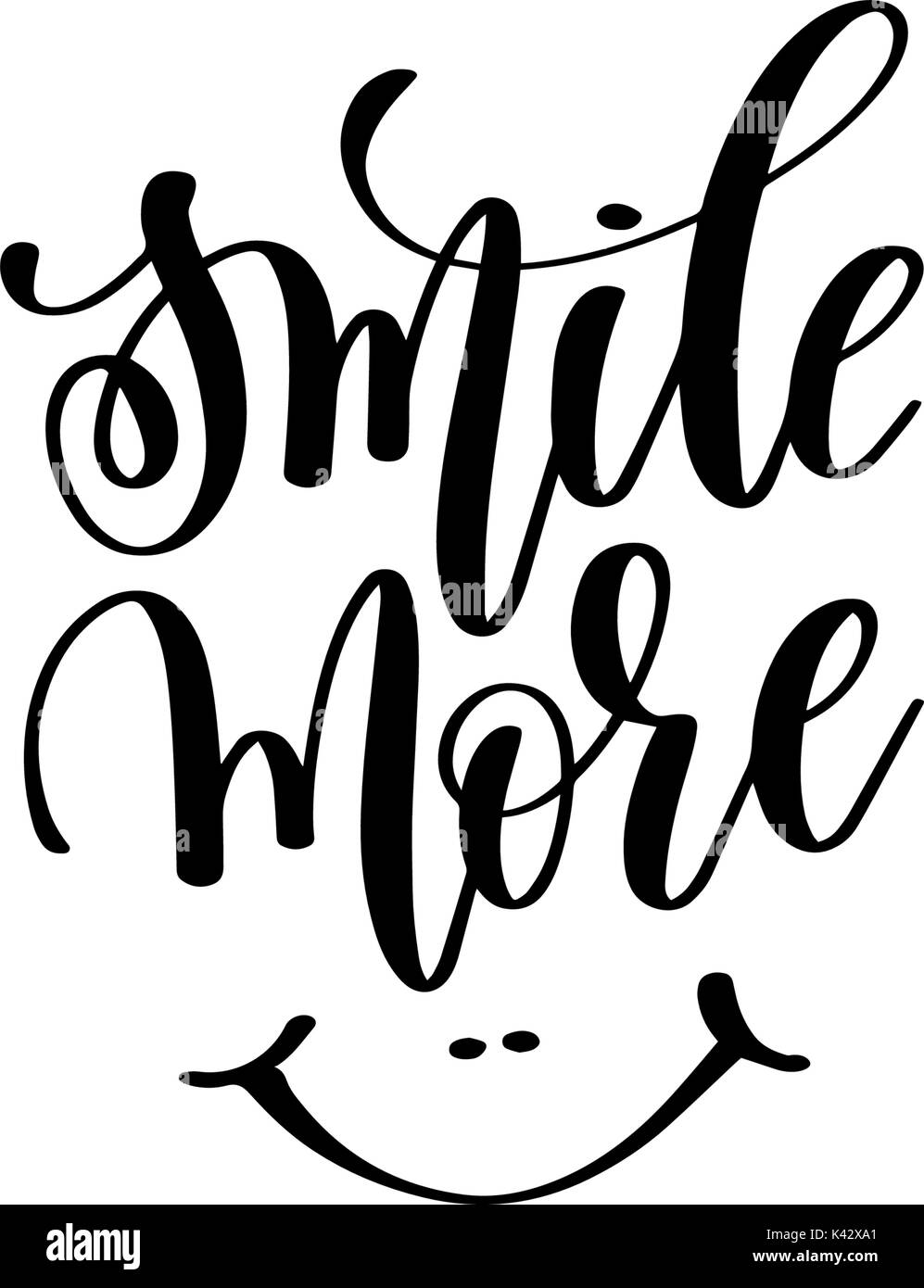 smile more - hand lettering inscription Stock Vector Image & Art - Alamy