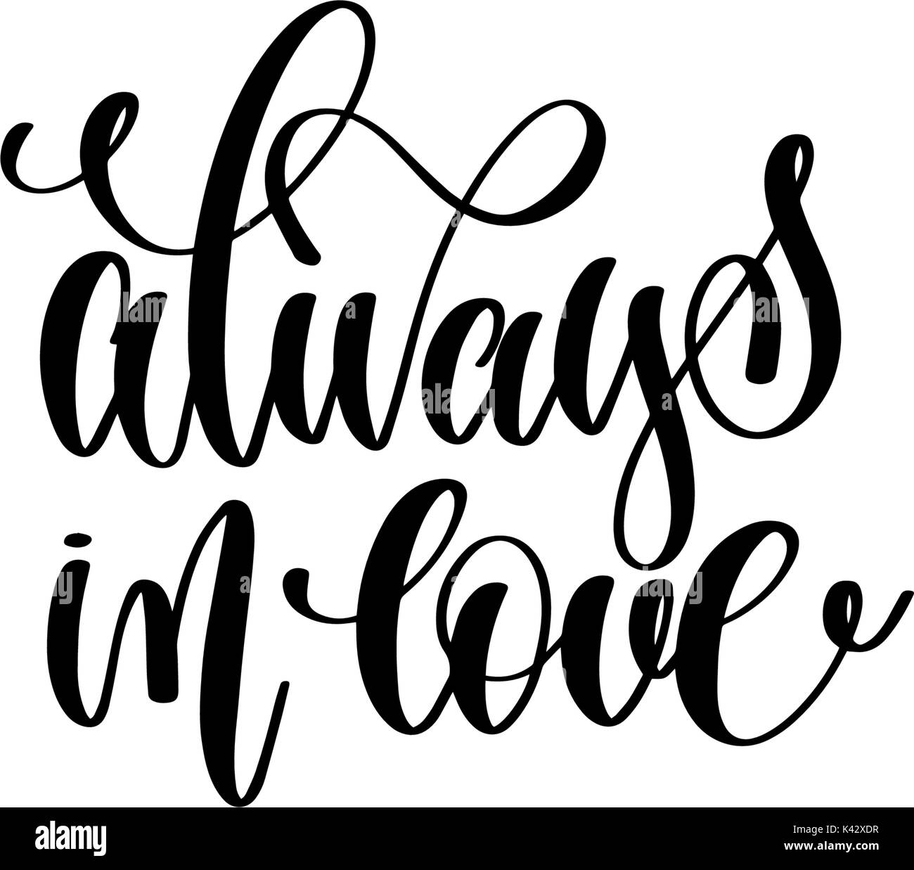 always in love - hand lettering inscription Stock Vector Image & Art ...