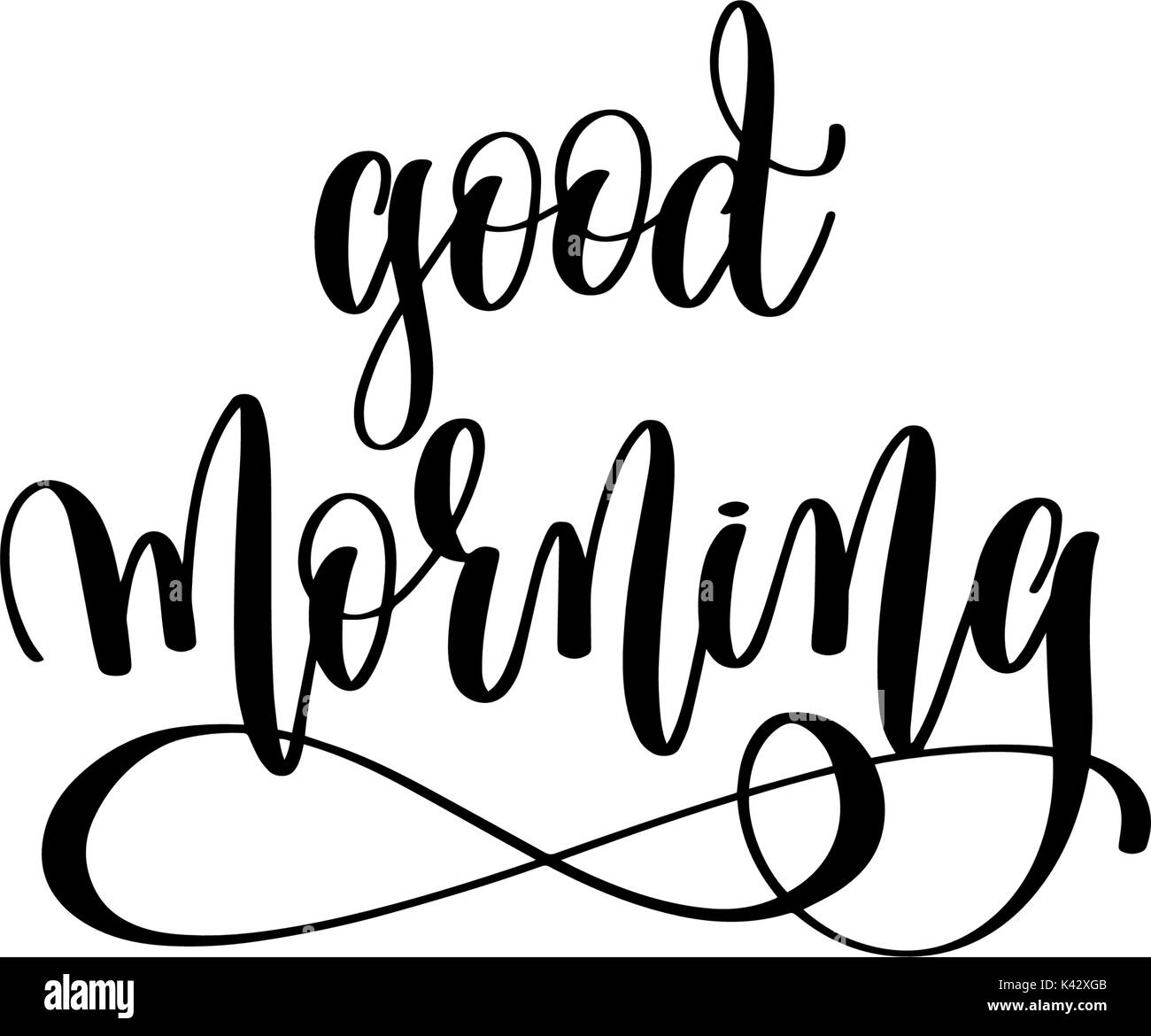 Good morning black white handwritten Black and White Stock Photos ...