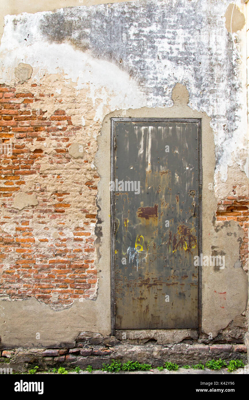 image of old door, brick wall texture Stock Photo - Alamy