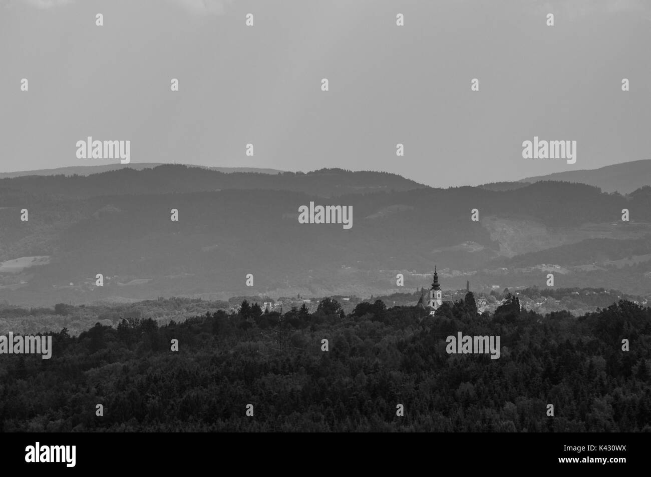 Landscape in southern Austria (Desaturated Stock Photo - Alamy