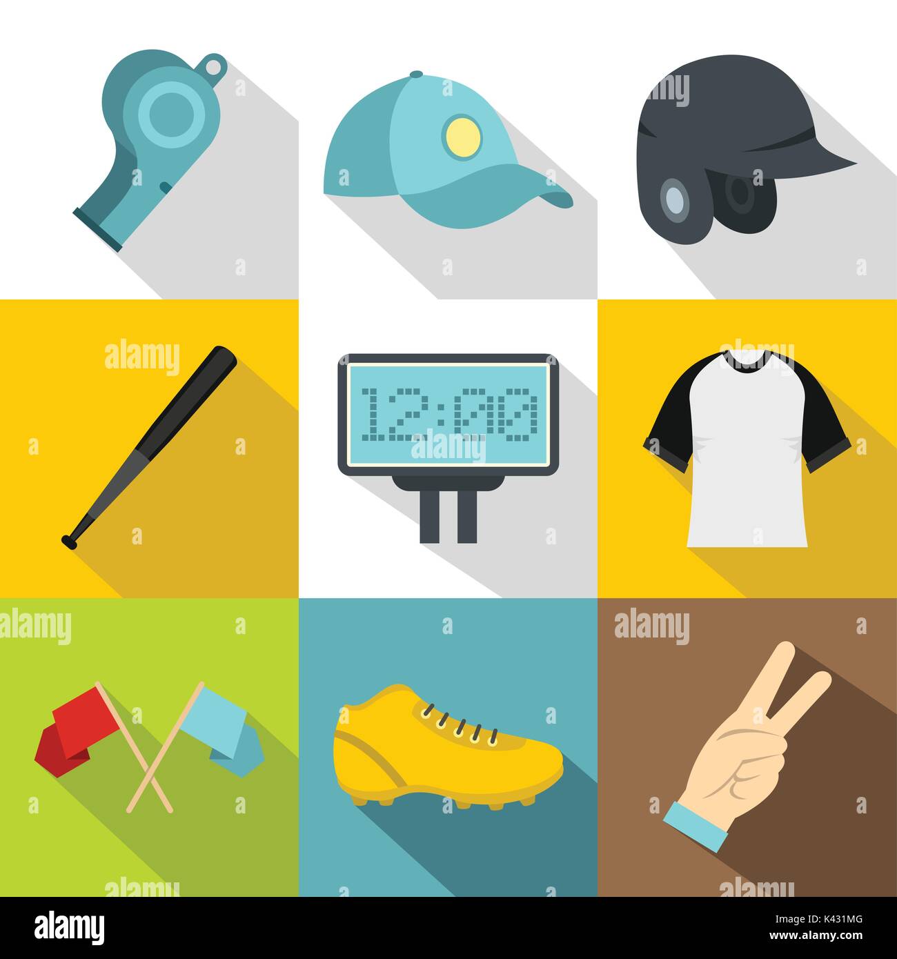 Baseball sport icon set, flat style Stock Vector Image & Art - Alamy