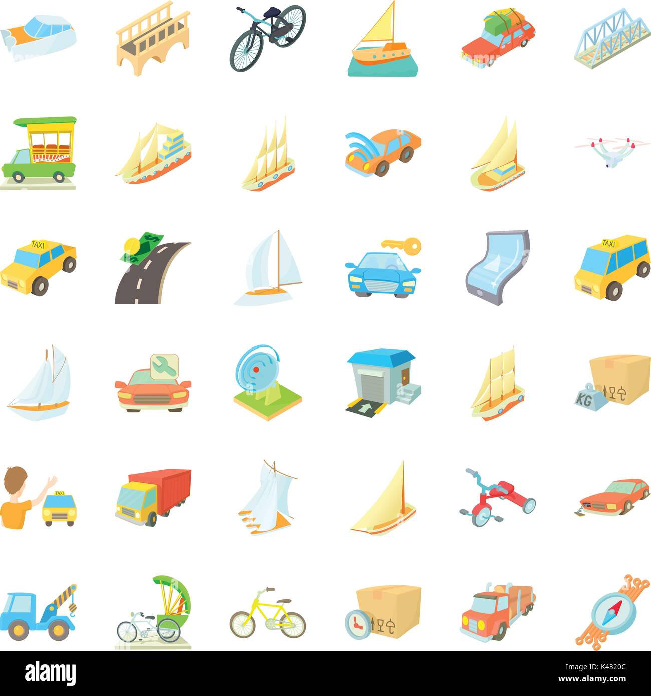 Sailing icons set, cartoon style Stock Vector Image & Art - Alamy