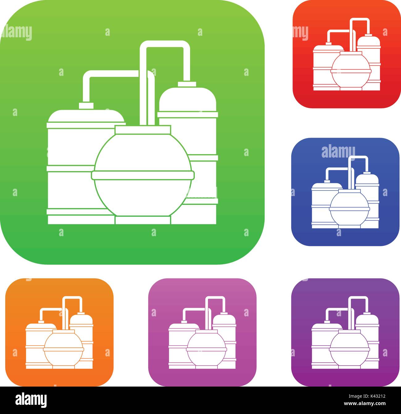 Gas storage tanks set collection Stock Vector Image & Art - Alamy