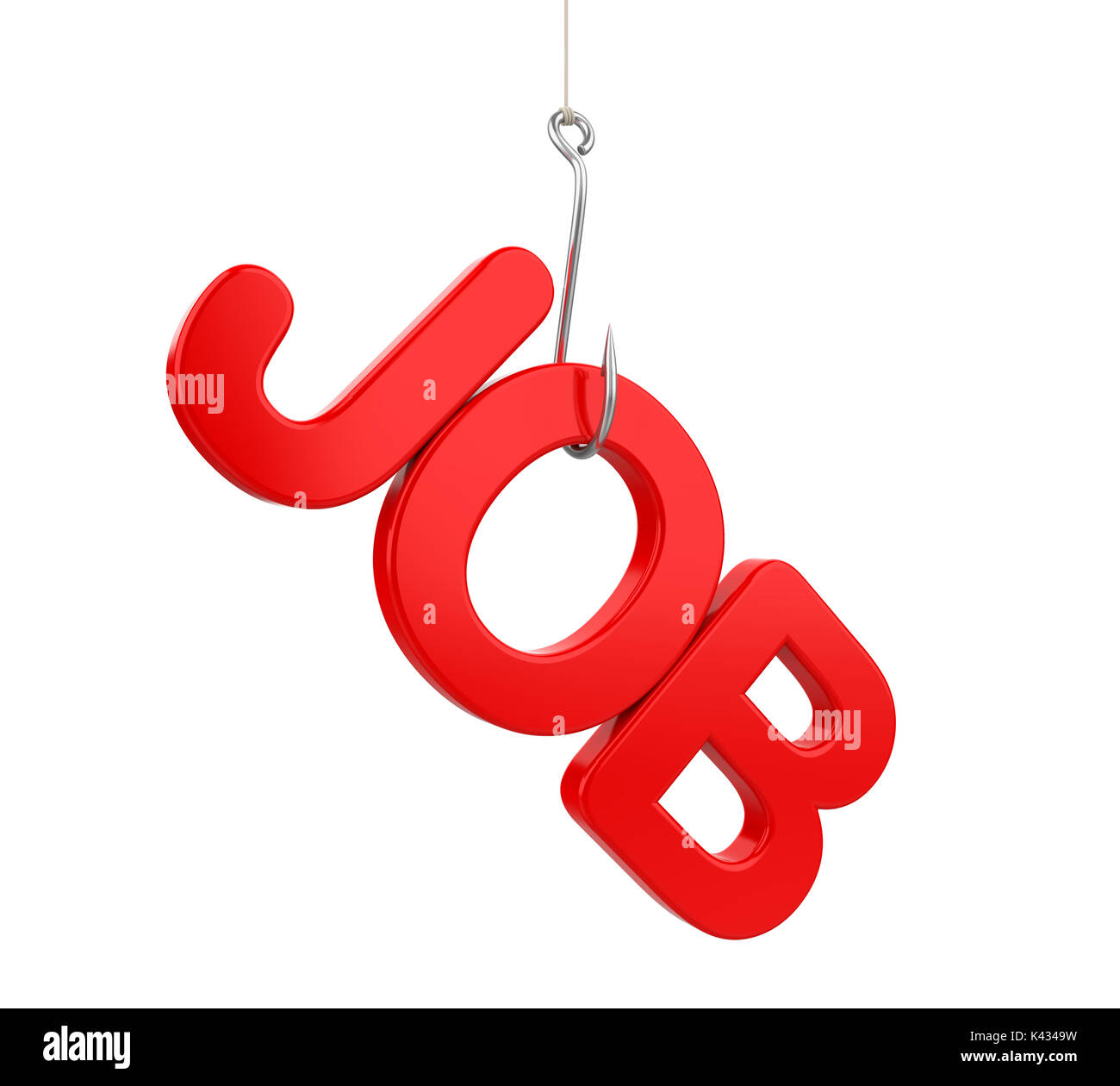 "JOB" word and Hook Isolated Stock Photo - Alamy