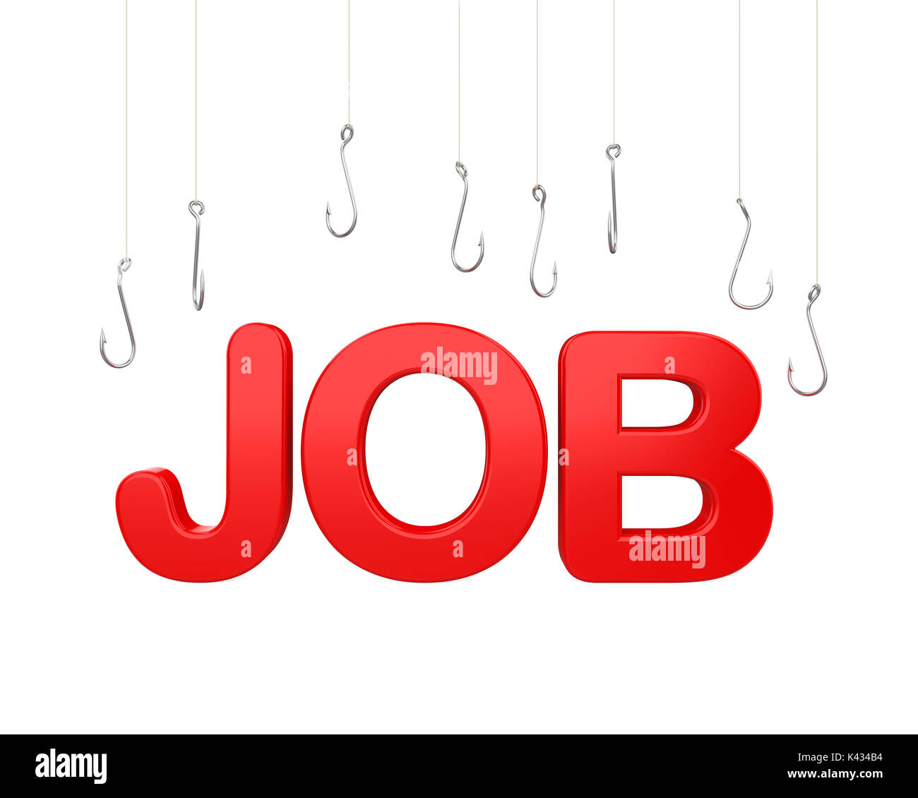 "JOB" word and Hook Isolated Stock Photo - Alamy