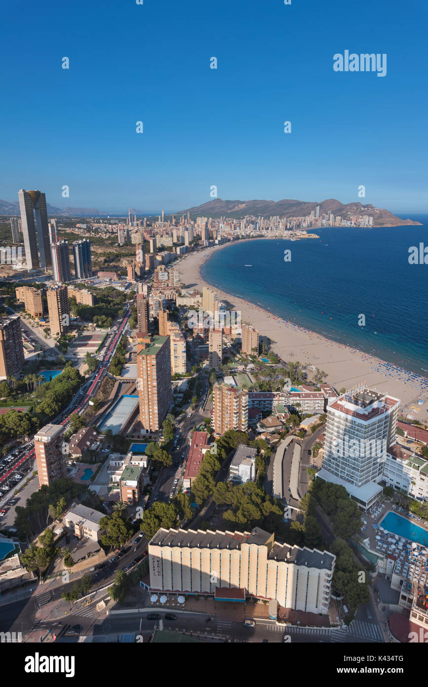 Aerial view of Benidorm city skyline, in Alicante province, Spain Stock ...