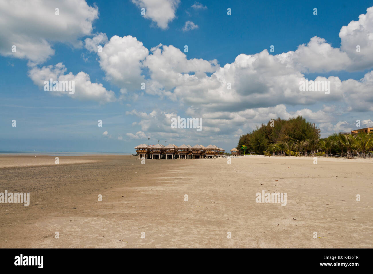 Beach and Bamboo Hut, Morib - Blue sky, beach and Bamboo Hut at Morib ...