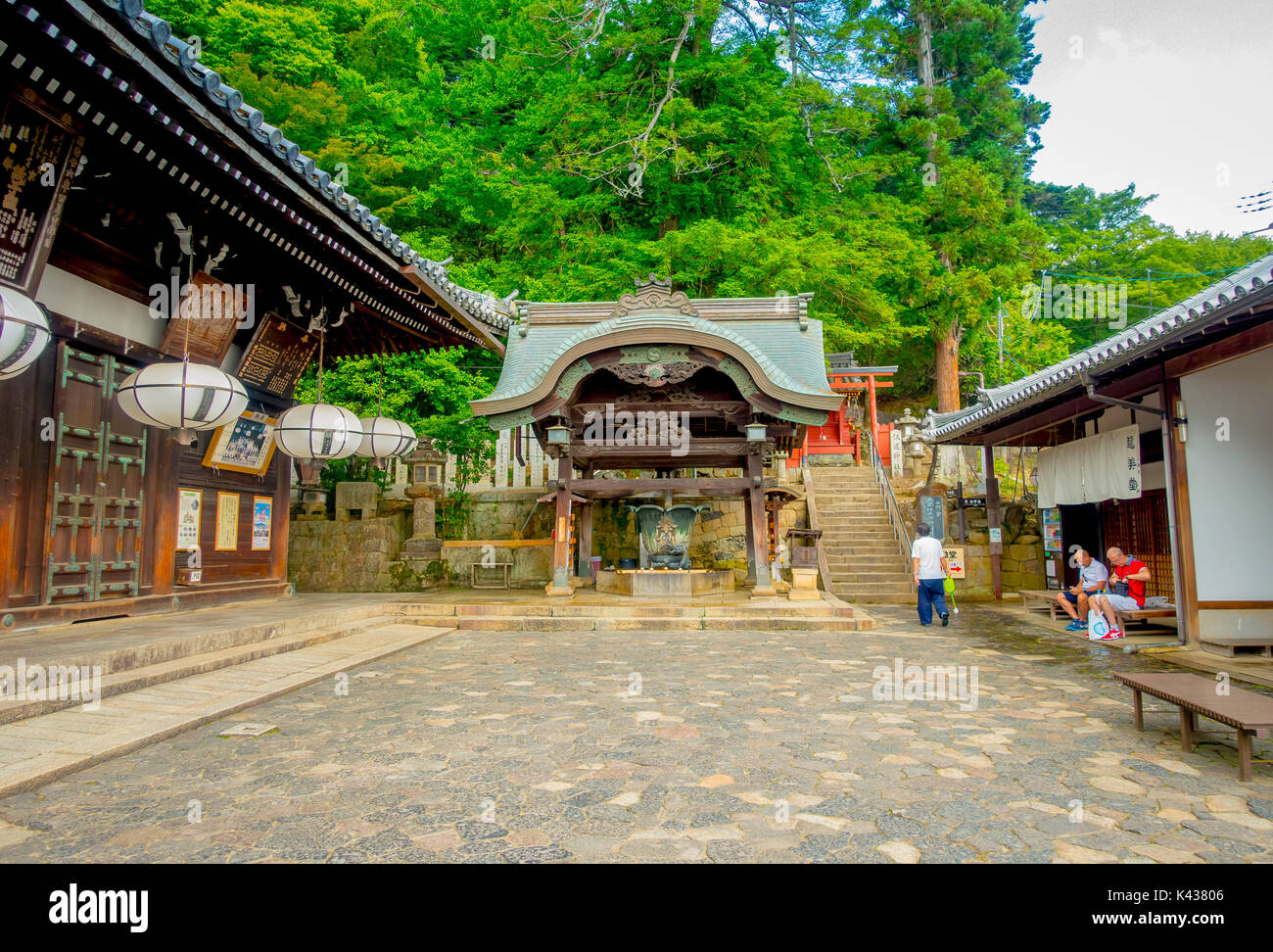 Nara, Japan - July 26, 2017: Old traditional architecture and street in ...