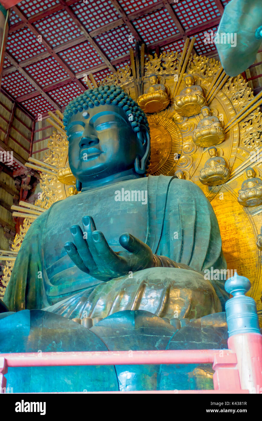 Nara, Japan - July 26, 2017: The large Buddha statue inside the ...