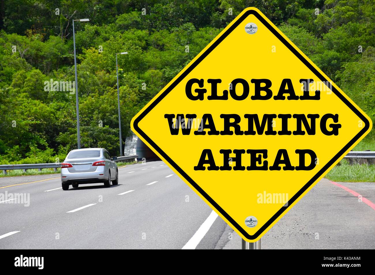 Climate change ahead road sign hi-res stock photography and images - Alamy