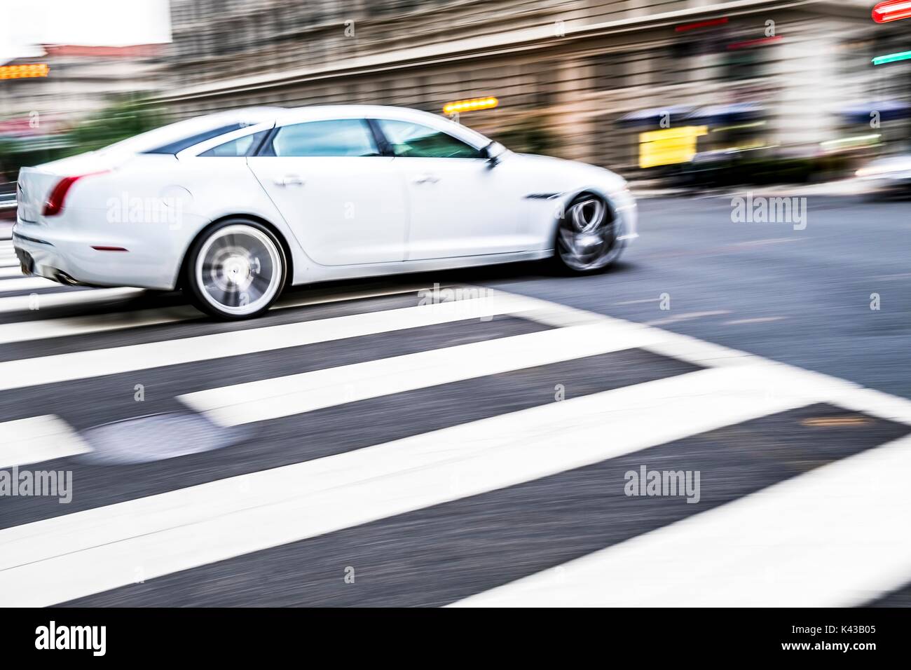 Car on the pedestrian crossing Stock Photo - Alamy