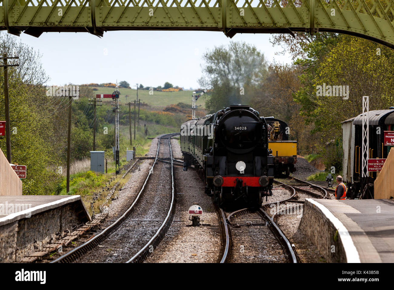 "Eddystone" steam locomotive working on the Swanage Railway.England ...