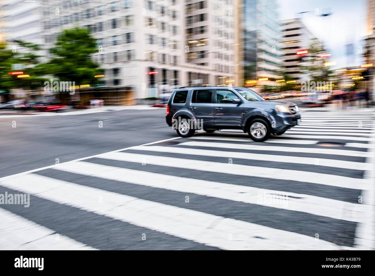 Car on the pedestrian crossing Stock Photo - Alamy