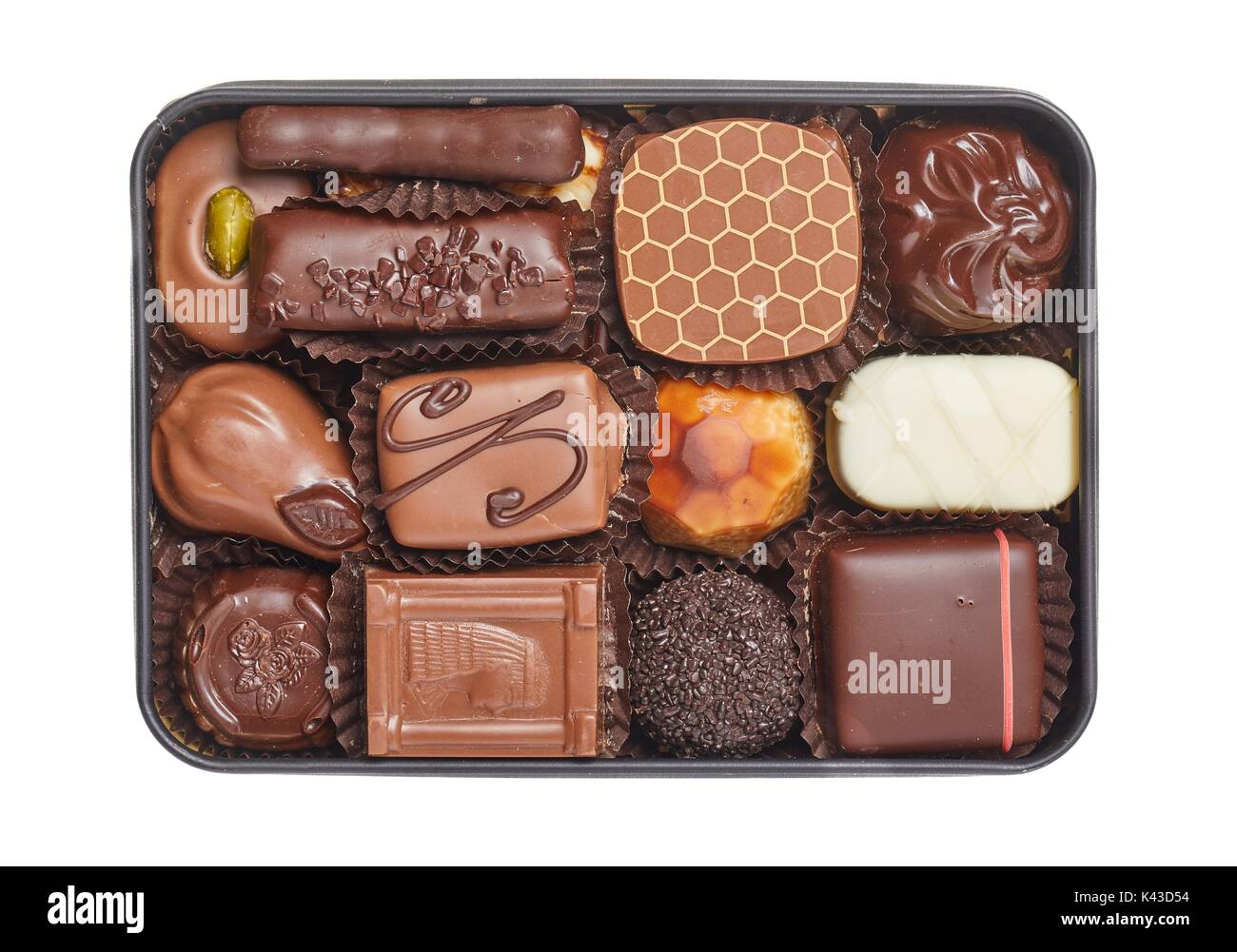 Chocolate candies box Stock Photo - Alamy