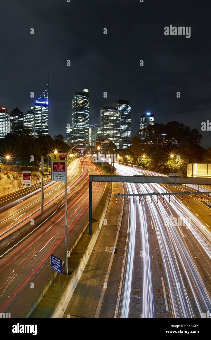 Urban highway at night Stock Photo - Alamy