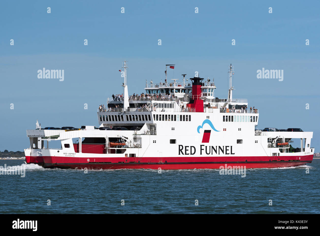 The Solent southern England UK. August 2017. Passenger and vehicle ...