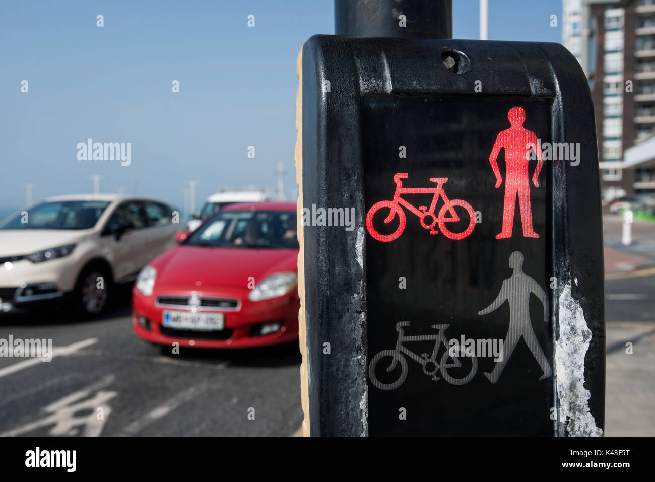 Pedestrian crossing lights on red indicating do not cross Credit:Terry ...