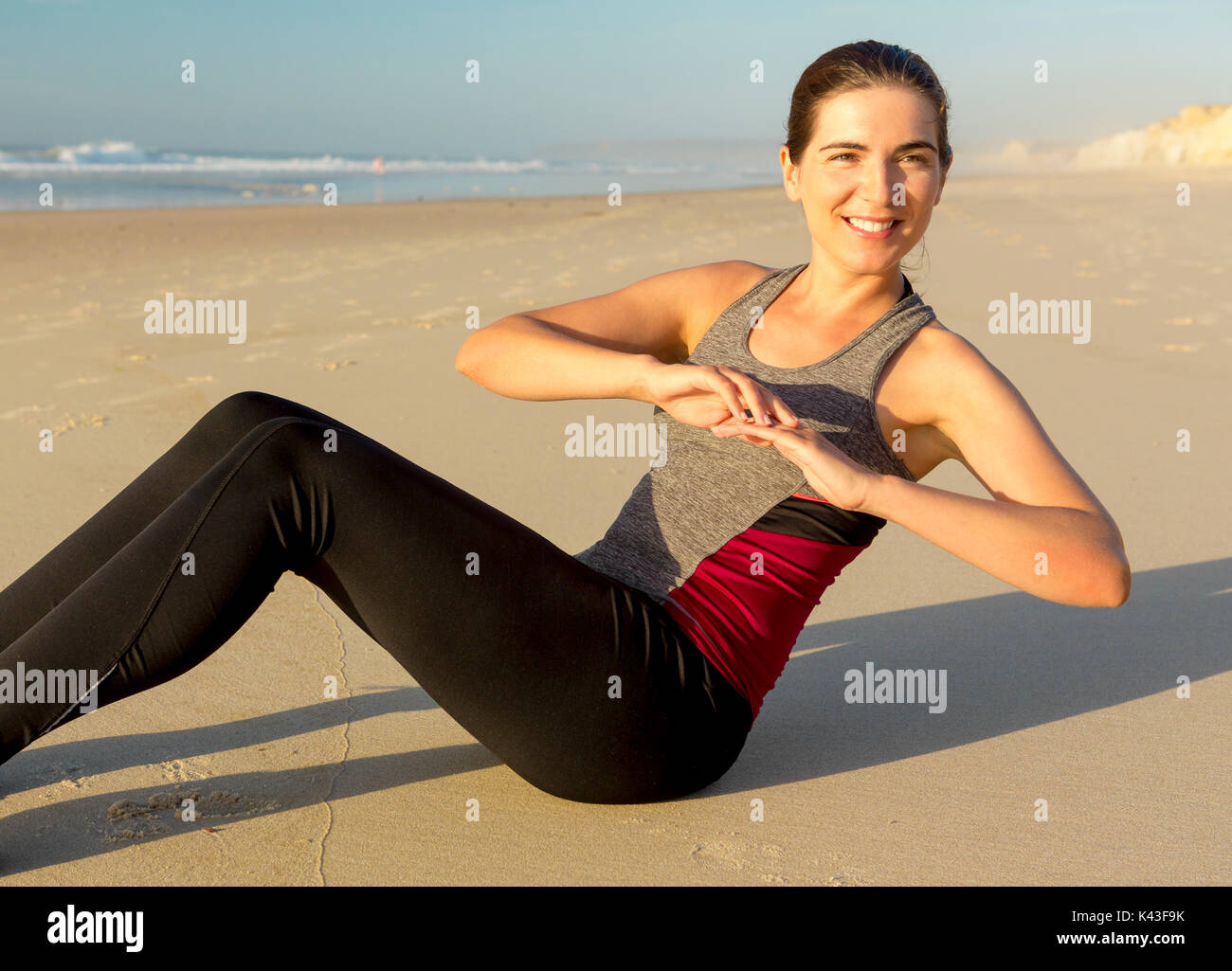 Woman abs beach hi-res stock photography and images - Alamy