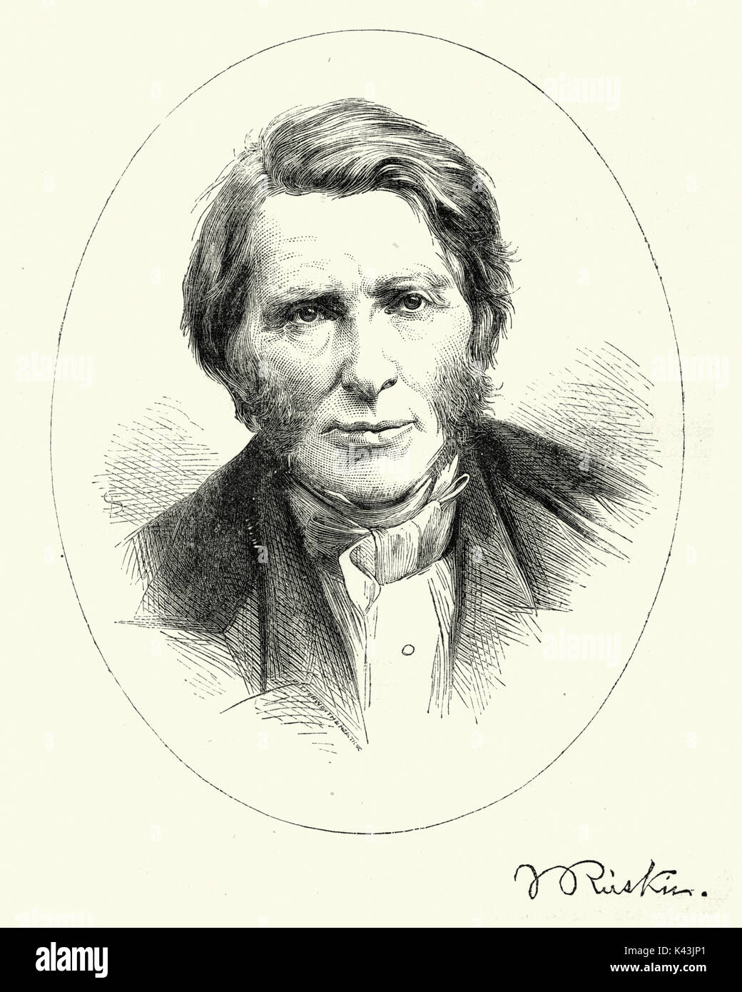 Vintage engraving of John Ruskin (8 February 1819 – 20 January 1900 ...