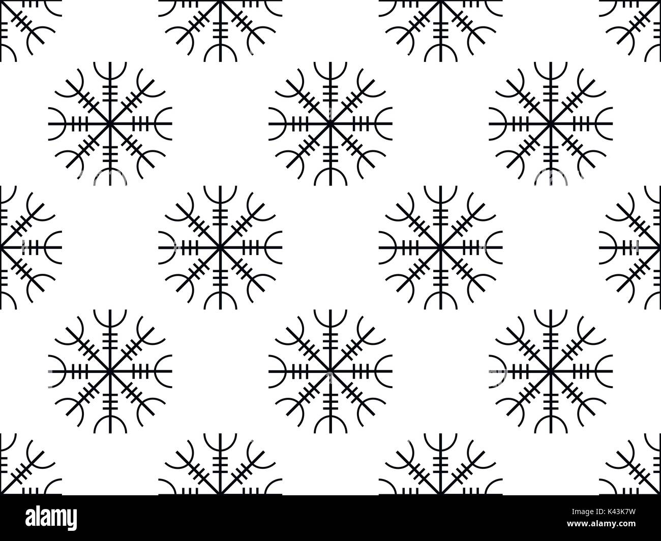 Galdrastafir seamless pattern ancient runes, intertwined runes. Vector ...