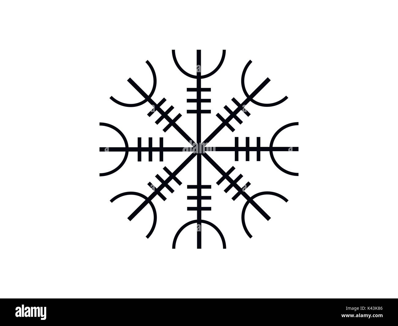 Galdrastafir. Icelandic symbol, intertwined runes. Vector illustration ...