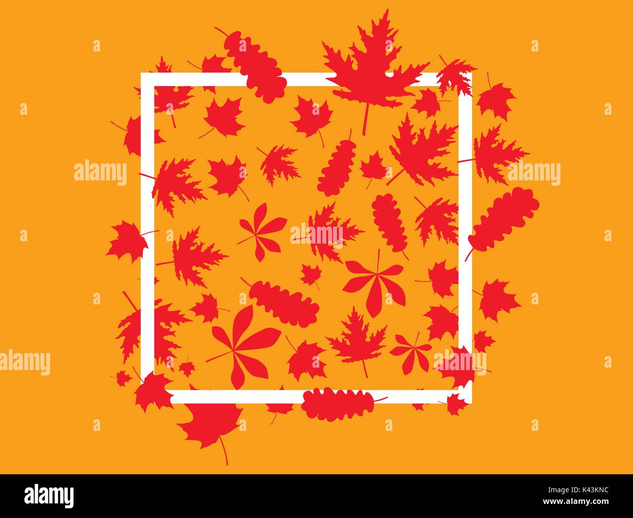 Autumnal frame with leaves. Vector illustration Stock Vector Image ...