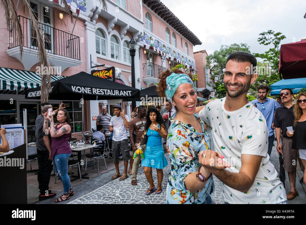 Miami Beach Florida,Espanola Way,grand reopening block party,Hispanic ...