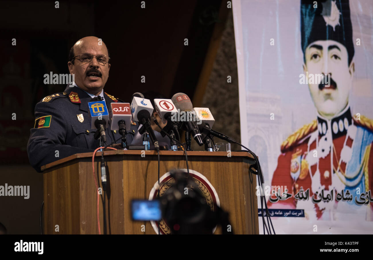 Afghan Air Force Commander Mohammad Shoaib speaks during the 96th ...