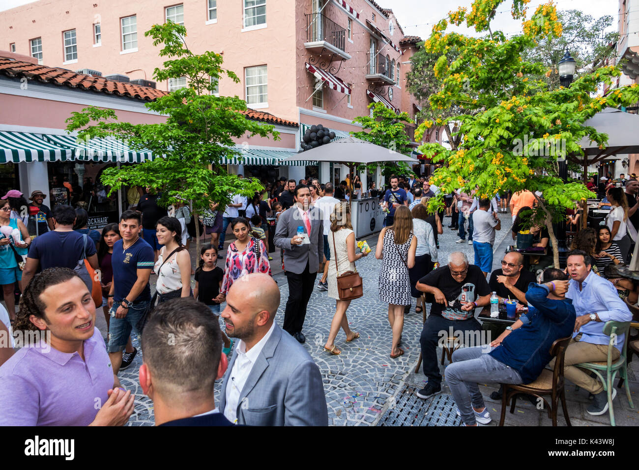 Miami Beach Florida,Espanola Way,grand reopening block party,Hispanic ...